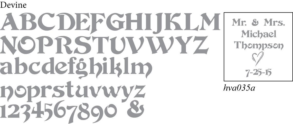Devine Font for Stencils - Pre-cut Patterns