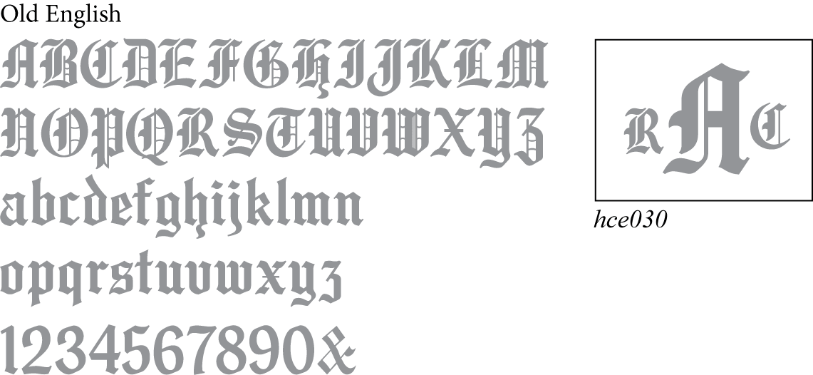 Old English Font for Stencils - Pre-cut Patterns